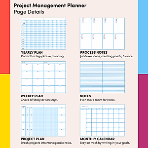 POKETO – Hardcover Project Planner - 11.9" x 8.4" - Undated - Weekly, Monthly & Yearly Notebook - Daily Planner - Note Taking - Eco-Friendly Journal - Home, School & Office Supplies - Teal