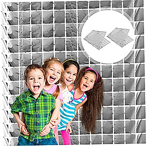 Mikikit 6 pcs Square Tinsel Curtain Pink Decor Blue Decor Gold Curtain Metallic Tinsel Curtains Purple Party Decorations Tinsel Backdrop Wall Tinsel Fringe Curtain Ribbon Christmas Plastic