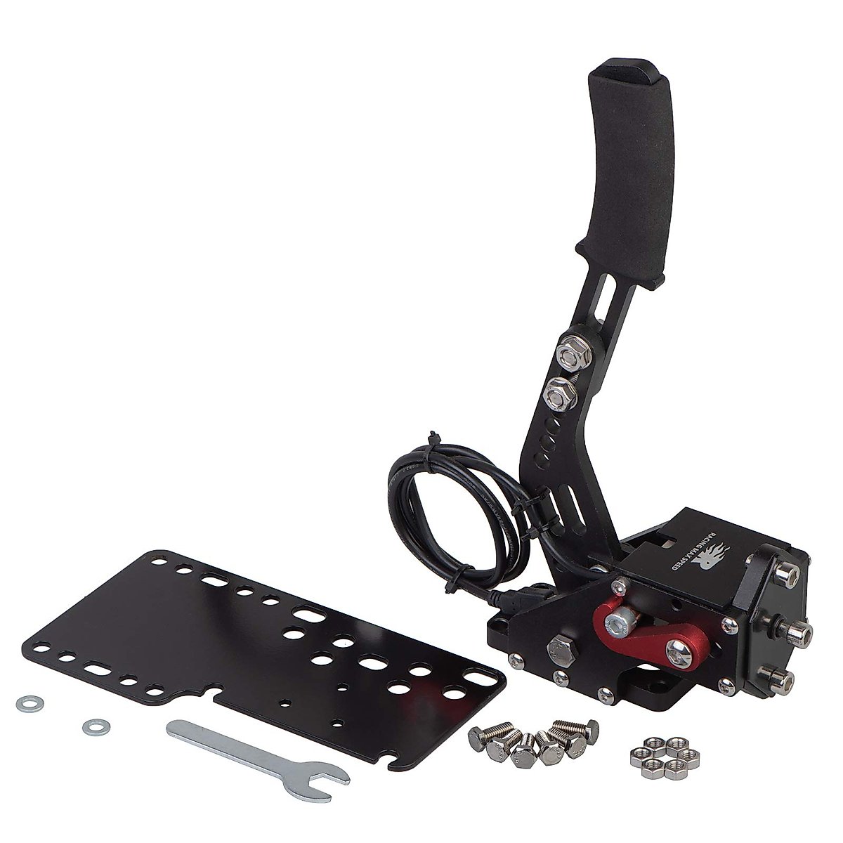 Ubrand HB-03B-BK 16-bit PC Game USB Handbrake with Plate for Racing Games, Compatible with Logitech G27 G29 Simulate Linear Handbrake, 11.8 inch High (Only PC System, 10 x 20 x 30, Black