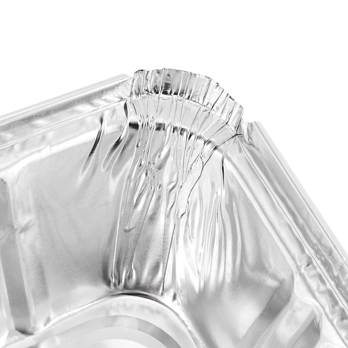 FUNSUEI 125 Pack 2.25 Lbs 8.5 x 6 x 2 Inch Aluminum Pans, Disposable Aluminum Foil Pans with Clear Lids for Baking, Cooking, Heating, Takeout