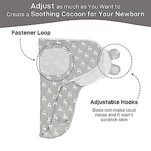 ZIGJOY Swaddle Blanket Cotton Knit Baby Wrap 3-6 Months, 0.5 Tog Newborn Wearable Swaddle Sleep Sacks，Adjustable 2 Pack Infant Sleep Sack for Baby Boy Girl（Star and Fawn）