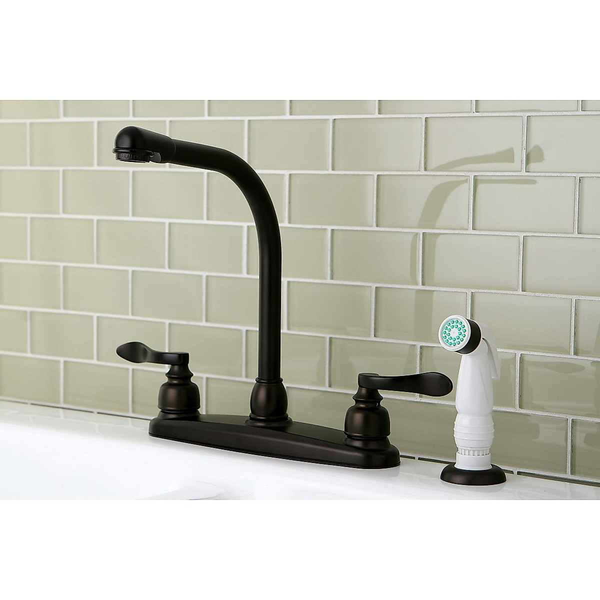 Kingston Brass KB8755NFL NuWave French 8" Centerset Kitchen Faucet, Oil Rubbed Bronze