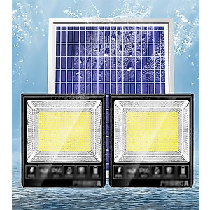 ZXXHNNAIH Solar Street Light IP66 Waterproof Solar Street Lights Outdoor LED Commercial Lighting with 19 ft Cables and Remote Control, Easy to Install