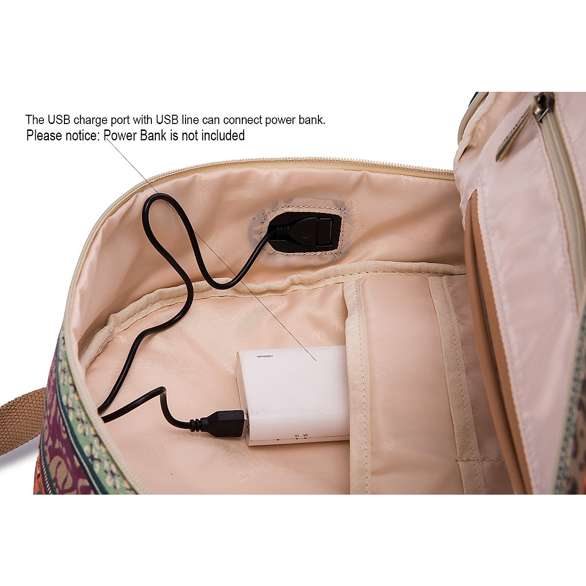 Kinmac New Bohemian Laptop Backpack with Massage Cushioned Straps Student Travel Outdoor Backpack for Laptop Up to 15.6 Inch