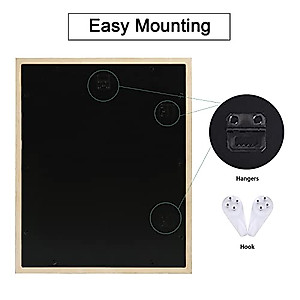 PUEOR 16x20 Poster Frame Picture Frames Black - 3 Pack - Display11x14 with Mat or 16x20 Photos without Mat - Solid Wood with Plexiglass - Wall Mounting Horizontal and Vertical (16x20 Inch)
