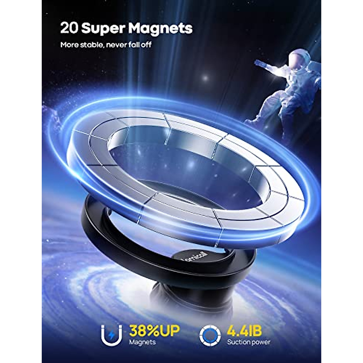 Lamicall Fits MagSafe Car Mount – [20 Super Magnets] Magnetic Car Phone Mount, Air Vent Cell Phone Holder Clip, MagSafe Accessories for iPhone 14 13 12 Pro Max Plus Mini & MagSafe Case & All Phones