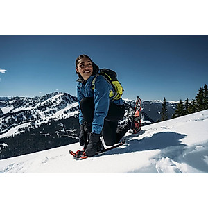 Crescent Moon Yellowstone 24.5 Aluminum Snowshoe (Red): Unisex, Ultralight Trail Snowshoe with Award Winning Single Loop Pull Binding, Aluminum Crampons and Heel Lifts