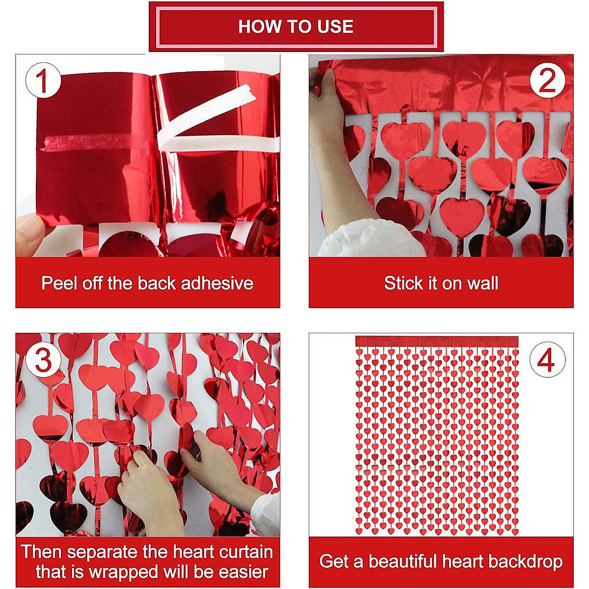 110Pcs Valentines Day Balloon Garland, Galentine's Party Balloon Arch with Pink White Red Balloon & Heart Foil Curtain for Valentine Party Anniversary,Wedding,Sweetheart Bridal Shower Engagement Decor