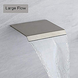 DMDMBATH Shower System Brushed Nickel Shower Faucet Set 3-Function Bathroom Shower Fixtures with Waterfall Tub Spout Wall Mount 10 inch Rain Shower Head (Brushed Nickel)…