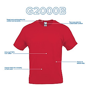 Gildan Youth Ultra Cotton T-Shirt, Style G2000B, 2-Pack, Lime, Small