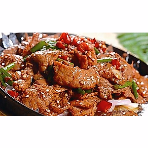 JapanBargain 1809, Set of 2 Sizzling Steak Plates with Wooden Base Cast Iron Fajita Skillet Server Plate for Home or Restaurant Use, Induction Cookware, 6 Set