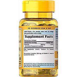 Puritans Pride Vitamin E-400 iu Naturally Sourced-100 Count (540)
