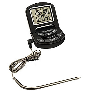 FixtureDisplays® Digital Kitchen Food Meat Cooking Electronic Thermometer Probe for BBQ, Oven, Grill and Smoker with Timer Alarm 16810