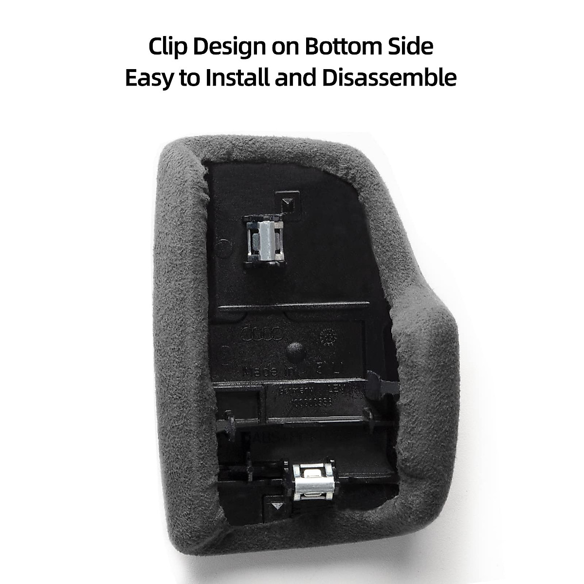 Alfanxi Gear Shift Knob Cover Alcantara Material Trim for Audi A4 B9 A5 Q5 Q5L A6 Q7 S4 S5 SQ5 (Black)