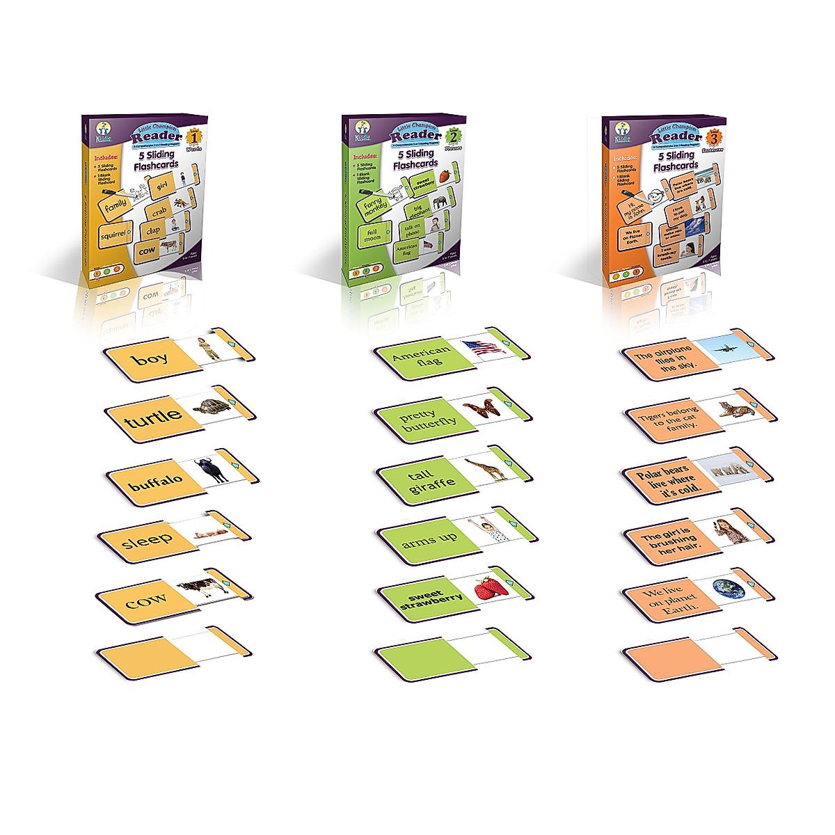 Early Reading Program for Baby, Toddler, Preschool, Kindergarten- Alphabet, Vowel Phonics & 200+ Sight Words - Little Champion Reader 9 DVD, Flash Card, Book Kit