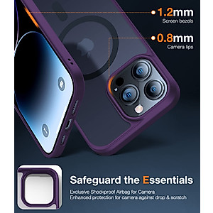 TORRAS Save $15 to Buy Deep Purple&Black Together for iPhone 14 Pro Max Case Compatible for MagSafe Guardian Series
