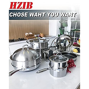 HZIB 2 Quart Stainless Steel Pot, Vegetable Steamer for induction stove, Small Steamer Pot, Steamer Pot with Lid, Small Saucepan,Streamer Small Pot, Saucepans with Steamer, Small Steamer for Cooking