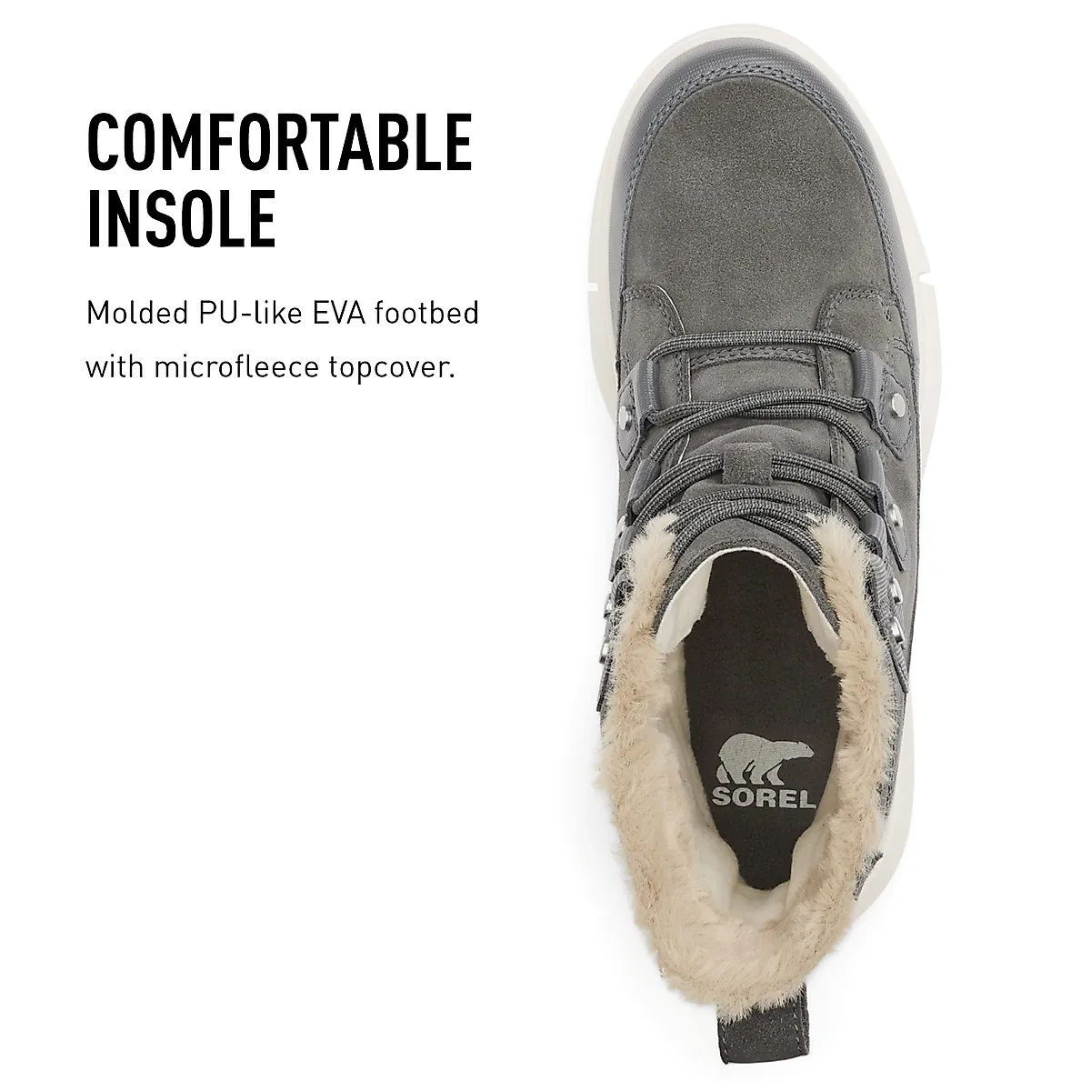 Sorel Women's Explorer II Joan Faux Fur Waterproof Boot - Grill, Fawn - Size 10