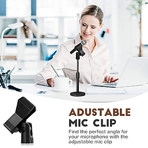 Inovat Pack of 3 Pcs Universal Adjustable Microphone Butterfly Clip Mic Clip Holder for Mic Stand with 5/8" Male to 3/8" Female Adapter