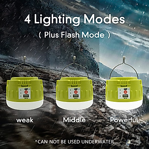 Camping Lantern Solar Power USB Rechargeable Emergency Power Bank Portable LED Tent Light 4 Light Mode for Garden Camping Hiking Travel Fishing Outdoor 3600mAh Waterproof Solar Light Bulbs(50W)