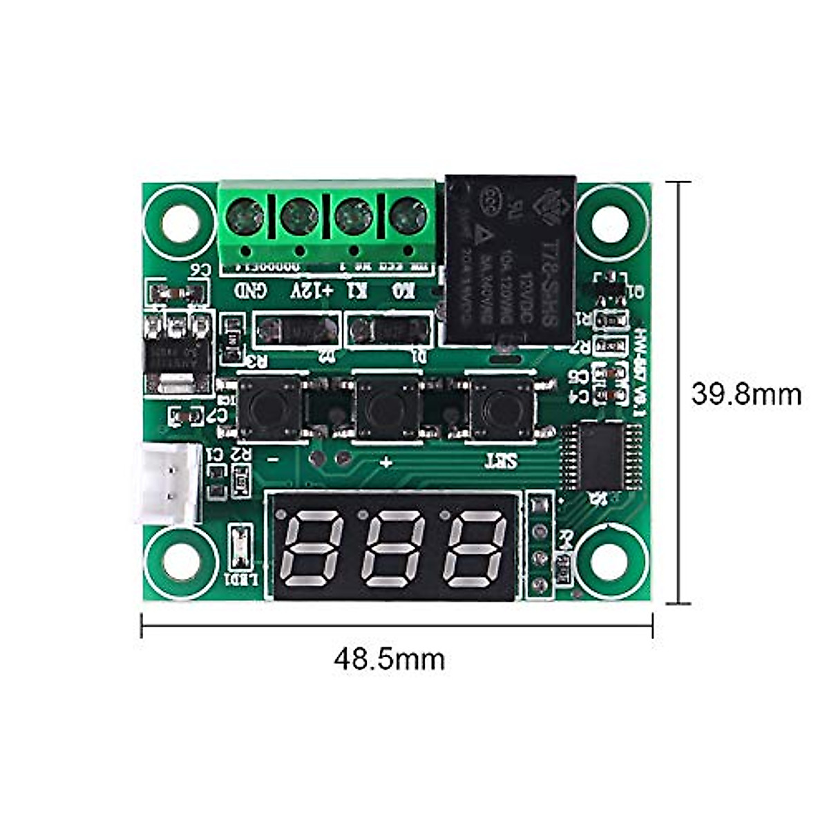 ALMOCN 2PCS W1209 DC Digital Temperature Controller Board 12V with Case, Red Digital Display Thermostat -50-110°C Electronic Temperature Temp Control Module Switch Waterproof