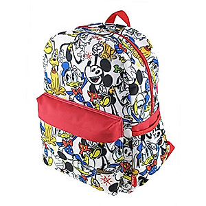 Mickey and Friends 16 inch All Over Print Deluxe Backpack With Laptop Compartment