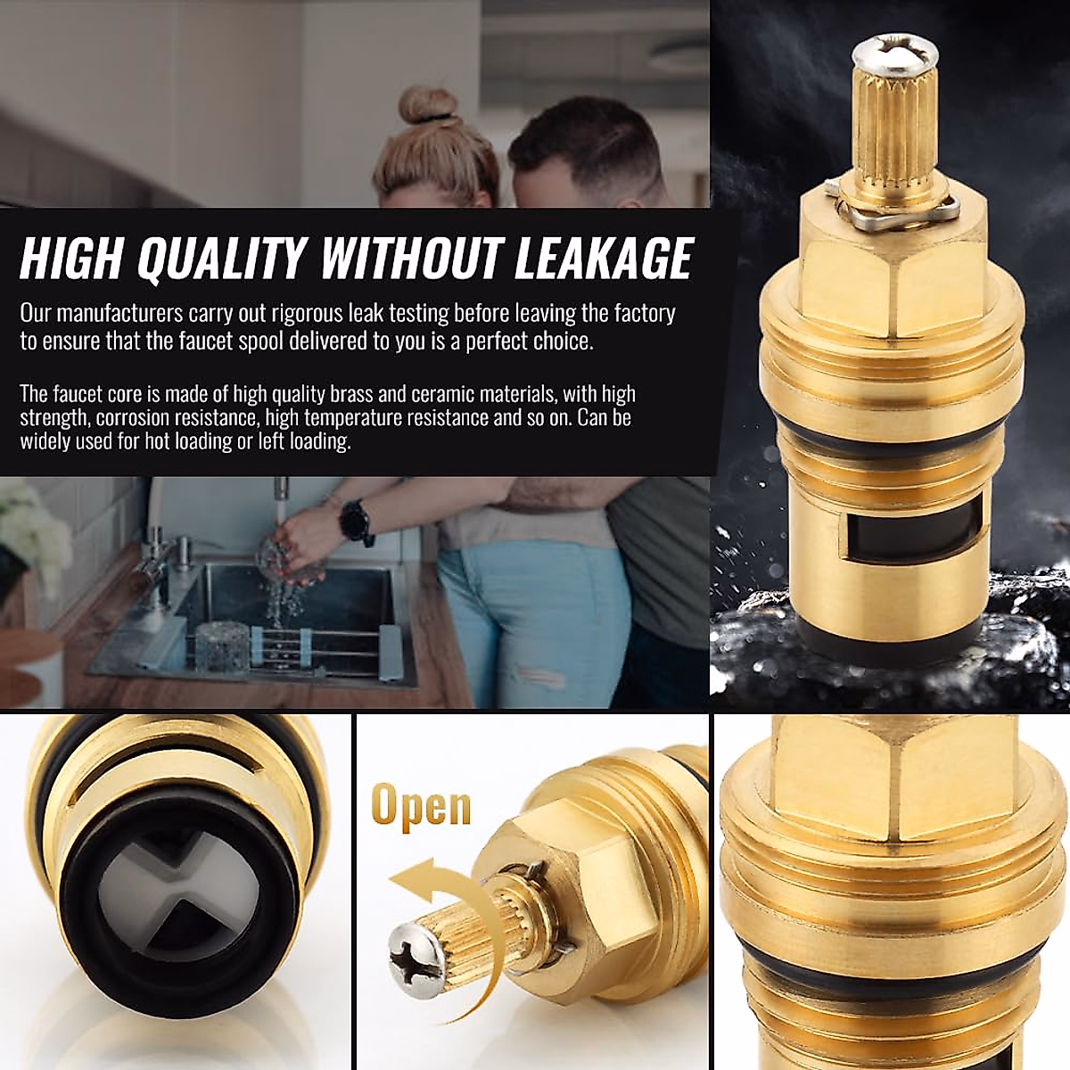 Kitchen Faucet Cartridge for Grohe 45882000 Cartridge Replacement Part, Hot Flow Left Side Installation Suitable for Shower Bathroom Faucet Stem Replacement (45882000 1pcs)