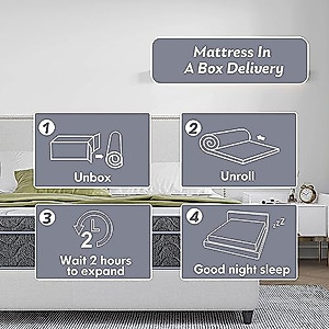 Hybrid 10 Inch Twin XL Mattress, Cooling Gel Memory Foam and Individual Pocket Spring Mattress for Pressure Relief, Made in USA, Mattress in a Box, CertiPUR-US Certified, Medium Firm(Twin XL)