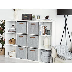 StorageWorks 45L Extra Large Fabric Storage Bins and Storage Box with PU Handles