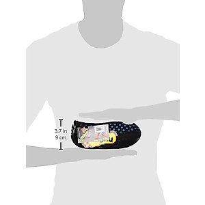 Nufoot Ballet Flats Women's Shoes Foldable & Flexible Flats Slipper Socks Travel Slippers & Exercise Shoes Dance Shoes Yoga Socks House Shoes Indoor Slippers Black with Blue Polka Dots Large