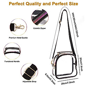 MAYLISACC Clear Purses for Women Stadium, Clear Crossbody Bag Stadium Approved, TPU Clear Tote with Removable Shoulder Strap for Concert Sports Games