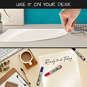 Clear Adhesive Sheets Roll on Wall 18 x 78Inch (6.5 Ft), includes 3 Dry Erase Markers, Bulletin Board Paper, Clear Adhesive Vinyl Sheets, Transparent Contact Paper, Peel and Stick Film by HA SHI