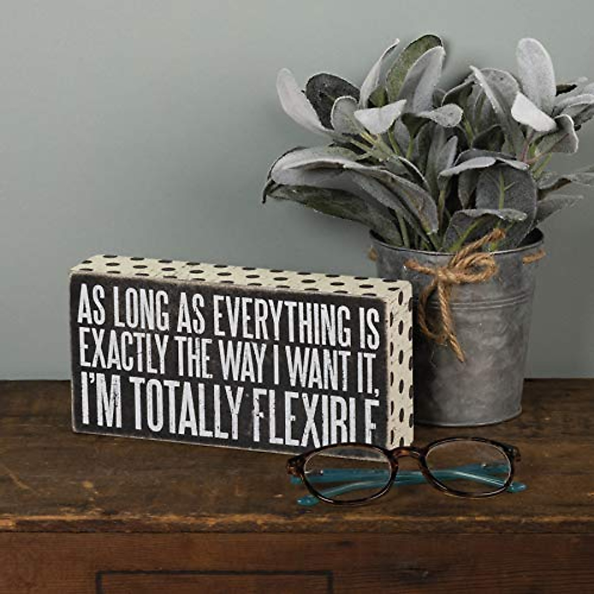 Primitives by Kathy 27260 Polka Dot Trimmed Box Sign, 8 x 4-Inches, Totally Flexible