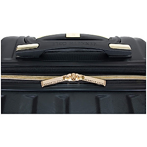 Kenneth Cole REACTION Women's Sophie Backpack Silky Nylon 15" Laptop & Tablet RFID Bookbag for School, Work, & Travel, Black with 20" Carry-On, One Size