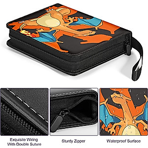 Card Binder 400 Cards Capacity with 50 Removable Sleeves, Collector Trading Card Binder 4-Pocket Storage Holder Album Book Portable Carrying Case for TCG