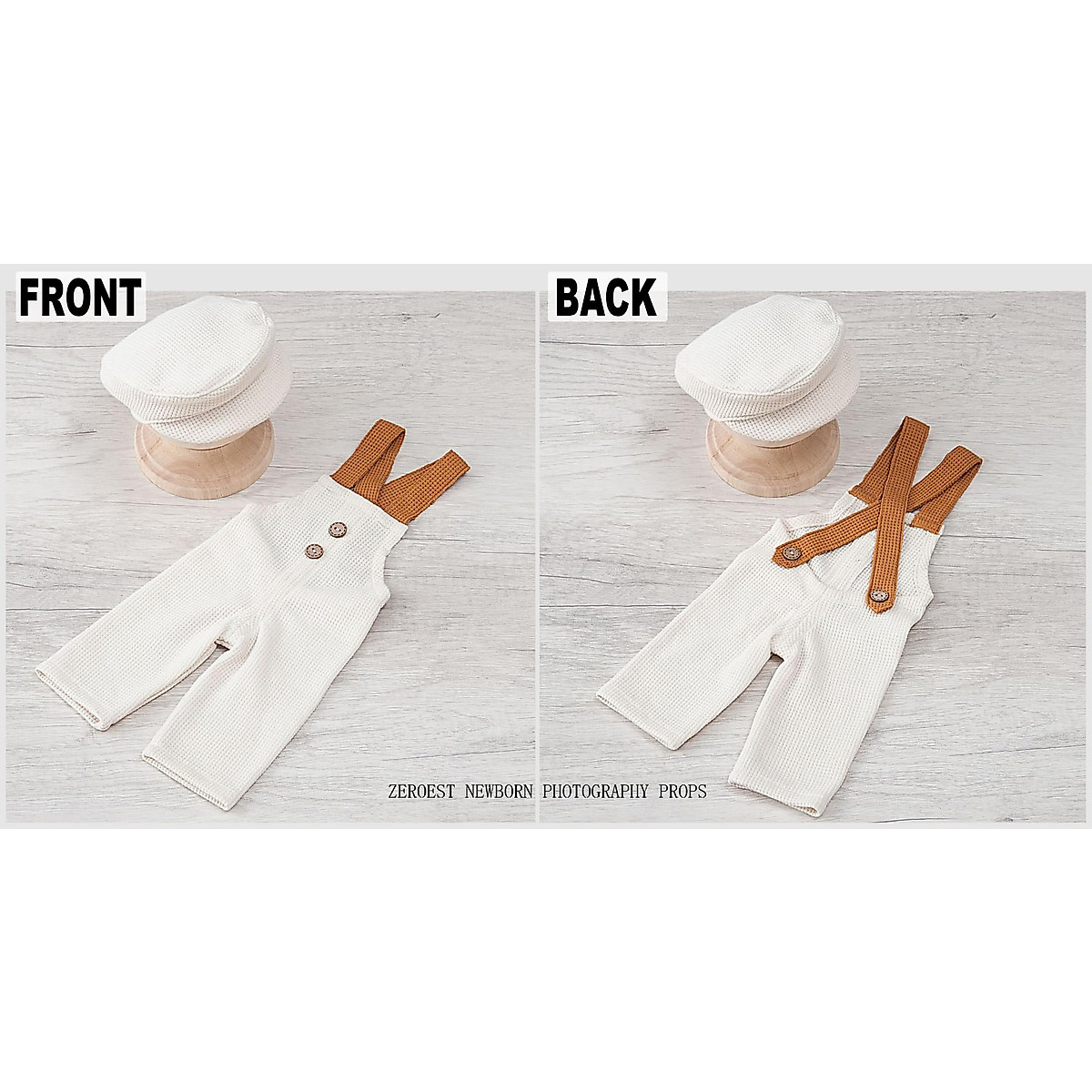 Zeroest Baby Photography Props Newborn Boy Photo Shoot Outfits Infant Gentleman Suit Lattice Outfit Set (J-Beige)