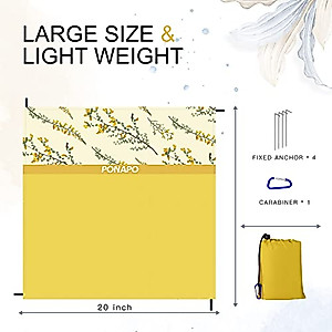 PONAPO Beach Blanket Waterproof Sandproof, Picnic Blanket, Large Beach Mat 4-7 Adults, Lightweight Durable Sand Free Mat Quick Drying for Beach Travel Camping Hiking Picnic 79"x79"