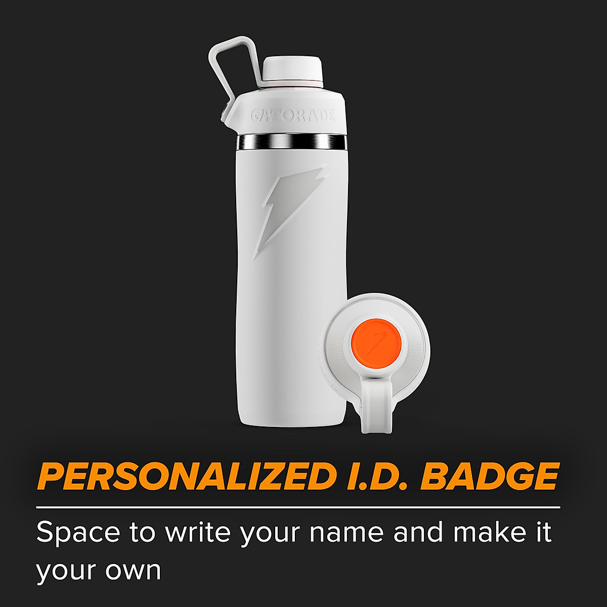 Gatorade 'Overtime' 22oz Stainless Steel Water Bottle, Twist Cap, Orange