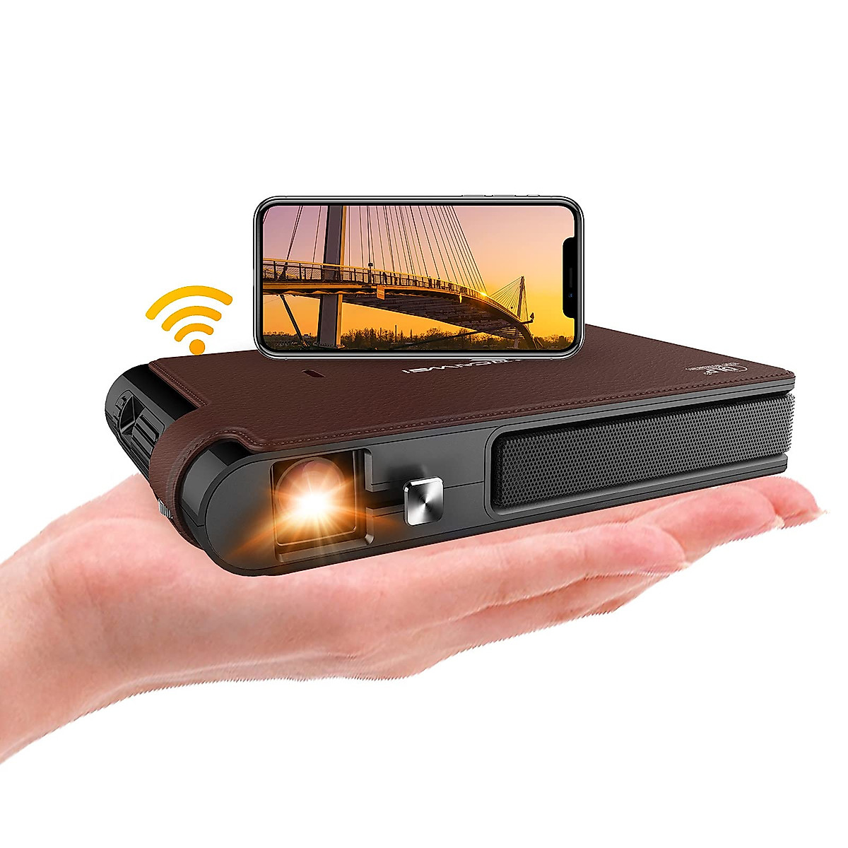 2022 Mini Pocket WiFi Projector 3D DLP 3600 Lumens WXGA HD LED Portable Wireless Video Projectors Support 1080P Airplay HDMI USB Auto Keystone Battery Pico for Gaming Home Theater Outdoor Movie Camp