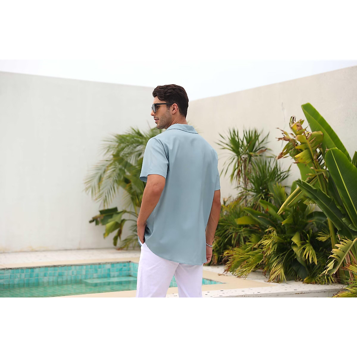 Men's Short Sleeve Button Up Hawaiian Shirt 1950s Vintage Bowling Shirts