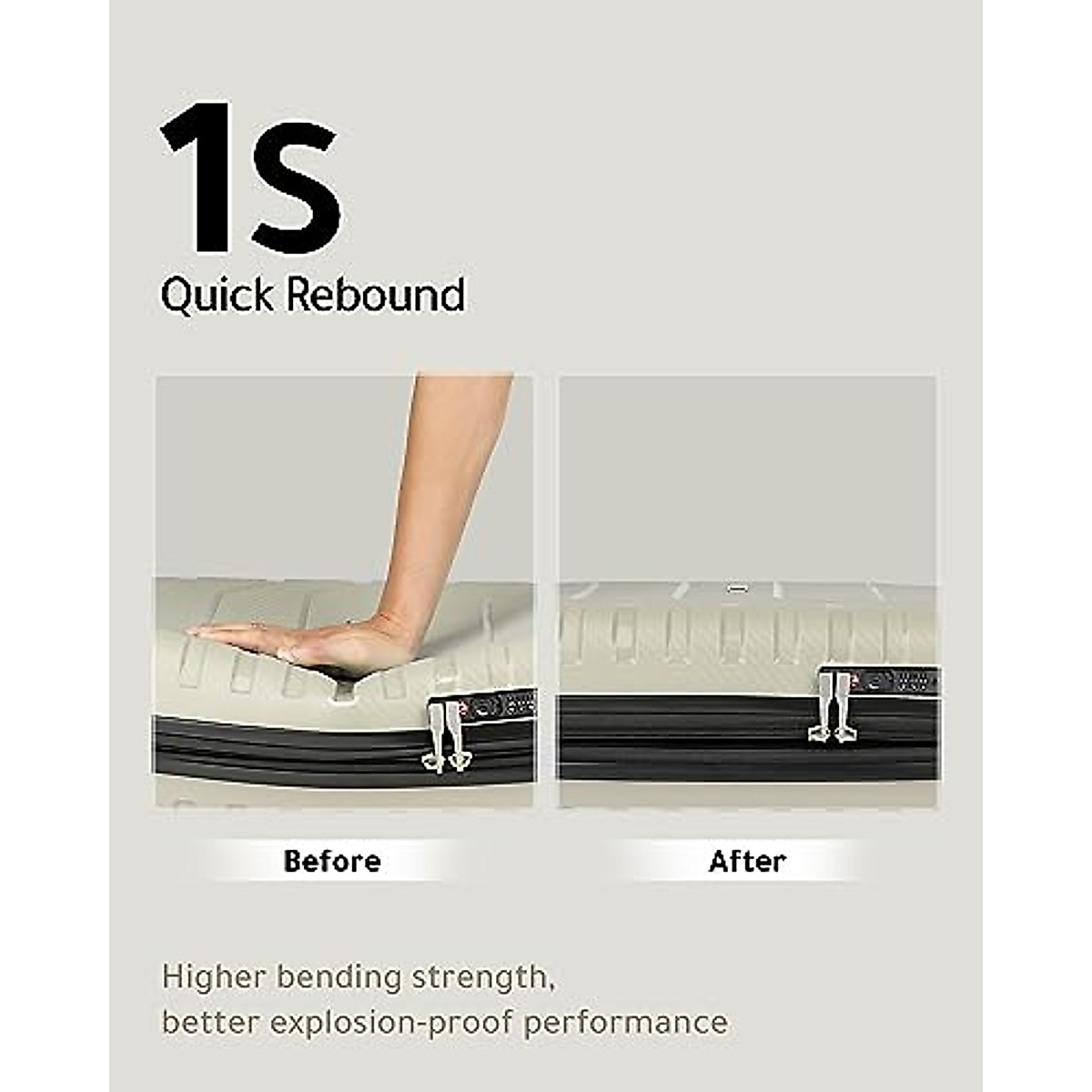 LUGGEX Carbon Fiber Pattern Carry-On Luggage 22x14x9 - Impact-Resistant PP Material - High Rebound Toughness & Anti-Explosion Zipper(Champagne Suitcase)