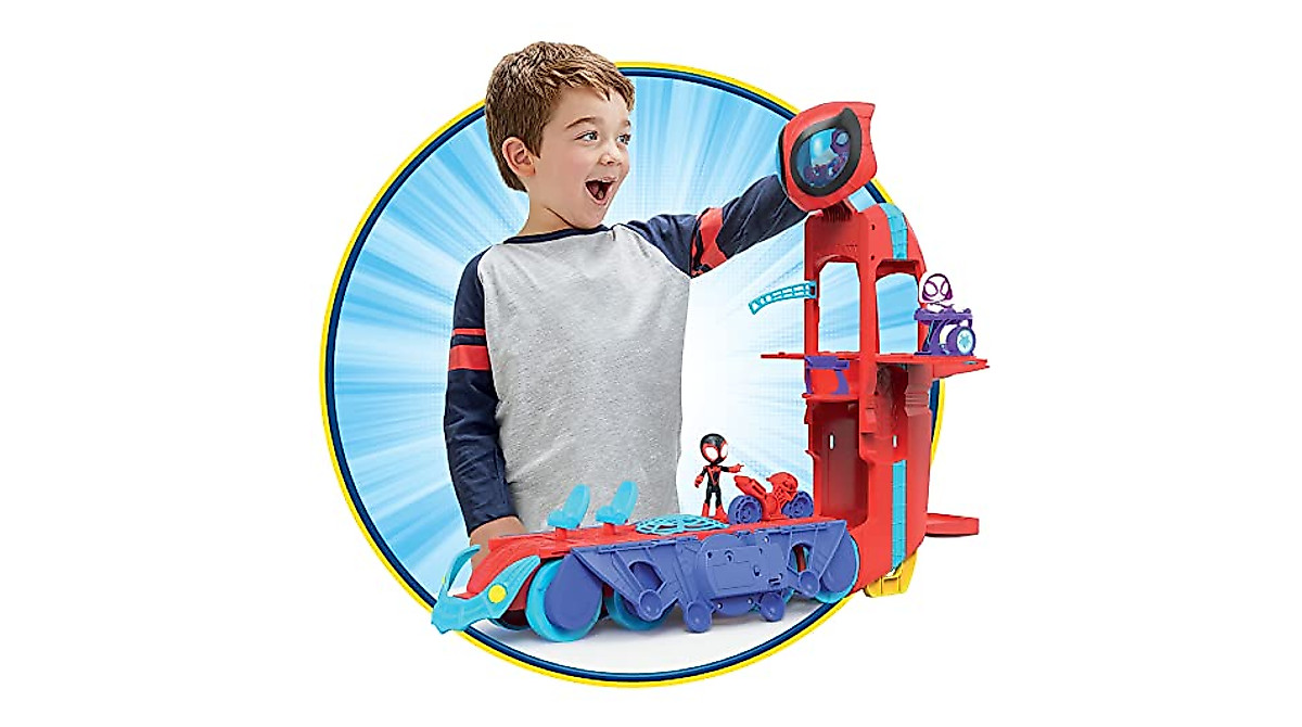 Marvel Spider Crawl-R 2-in-1 HQ Playset for Kids | Lights & Sounds