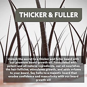 Crafted Beards Beard Growth Oil Serum - 1 fl Oz - Unscented - Helps Grow A Thicker Beard, Improves Beard Health, Fills in Thin and Patchy Spots - (1 Pack)