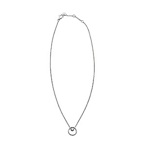 Skagen Women's Kariana Silver Tone Stainless Steel Circle Pendant Necklace (Model: SKJ0833040)