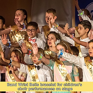 48 Pcs Wrist Band Jingle Bells 12 Musical Instruments Gift Hand Percussion Wrist Bells Wrist Shaking Music Bells for Kids Adjustable Musical Hand Bells Set for Adults Baby