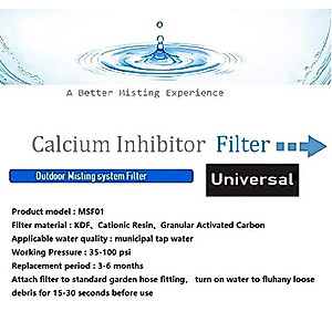 RUITN Misting System Calcium Inhibitor Filter (Pack of 2)