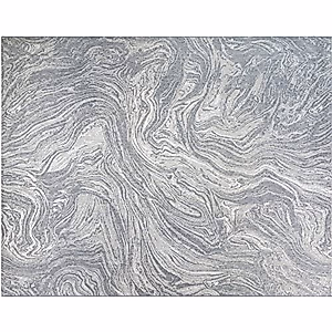 Gertmenian Indoor Outdoor Area Rug, Classic Flatweave, Washable, Stain & UV Resistant Carpet, Deck, Patio, Poolside & Mudroom, 6x9 Ft Medium, Abstract Ocean Current, Grey Cream, 22287