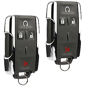 fits Chevy Silverado Colorado/GMC Sierra Canyon Key Fob Keyless Entry Remote Start 2014 2015 2016 2017 (Set of 2) - Chrome