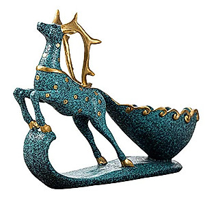 Bonoda Single Wine Bottle Holder Stand Countertop Ceramic Reindeer Home Decor