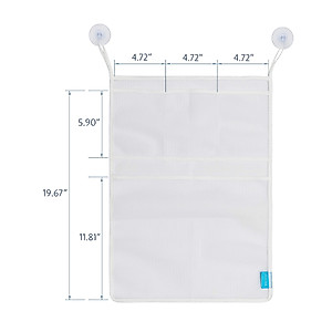 Bath Toy Organisers - Large Size Storage Net Bags for Baby Bathtub Toys - Set of 2-4 Ultra Strong Suction Cups - Bathroom & Shower Caddy Holder - Multi-Use for Kids Toddlers